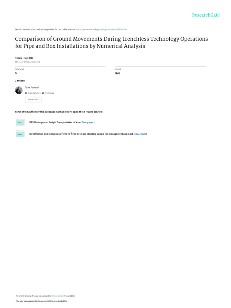 Ashoori Dissertation 2018 | PDF | Tunnel | Pipe (Fluid Conveyance)