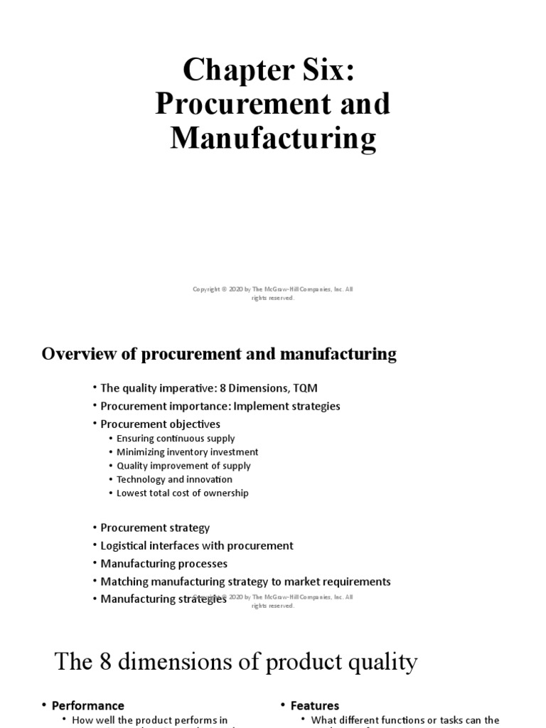 CH 6 Procurement and Manufacturing | PDF | Procurement | Logistics