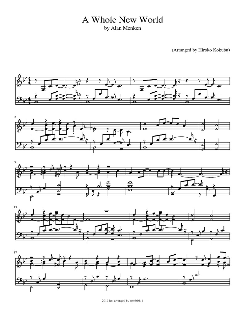 알라딘 A Whole New World PDF | PDF