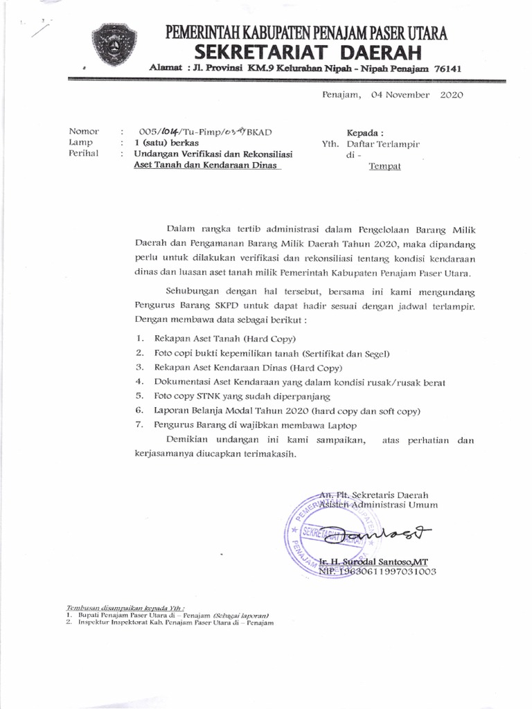 Undangan Verifikasi Dan Rekon | PDF