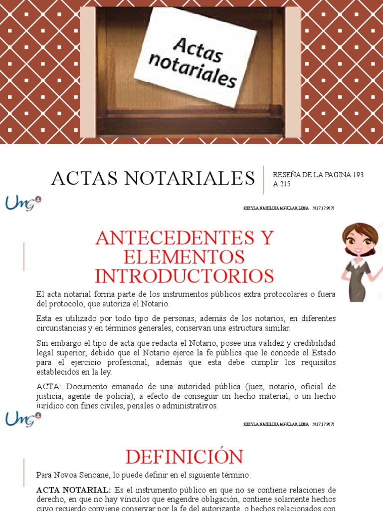 Reseña de ACTAS NOTARIALES | PDF | Virtud | Instituciones sociales