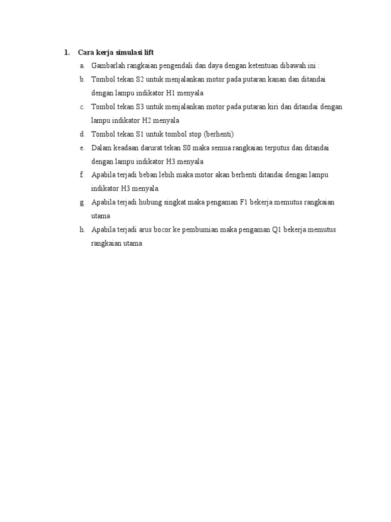 Cara Kerja Simulasi Lift | PDF