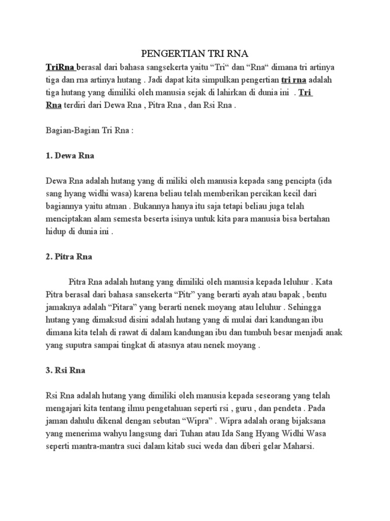 Pengertian Tri Rna | PDF