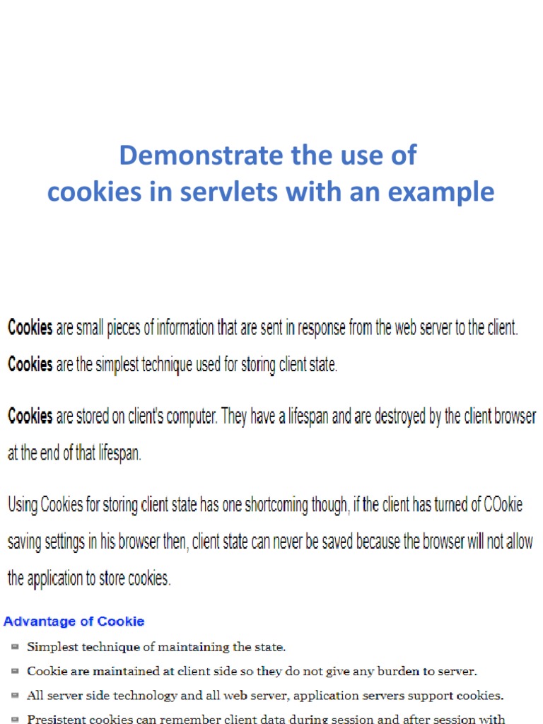 Cookies in Servlets With An Example | PDF