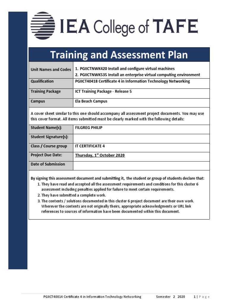 Cluster 4 TAP-Project - 25 09 2020 v1 3 - Checklist Student | PDF ...