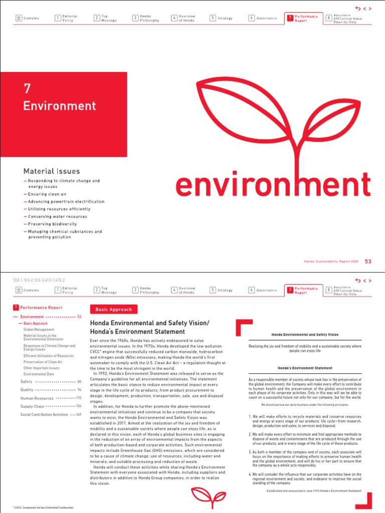 Honda Sustainability Report 2020 | PDF | Life Cycle Assessment ...