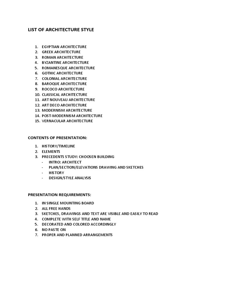 Architecture Styles Overview | PDF | Art