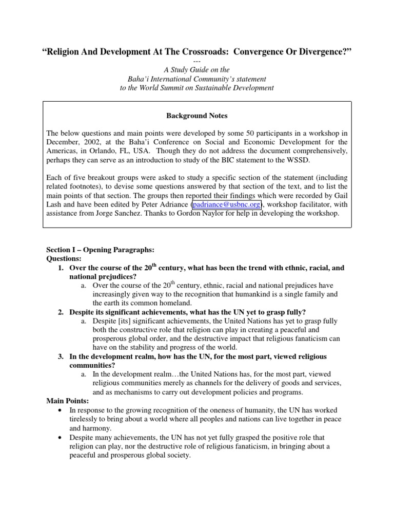 BIC Statement Study Guide | PDF | United Nations | International Relations