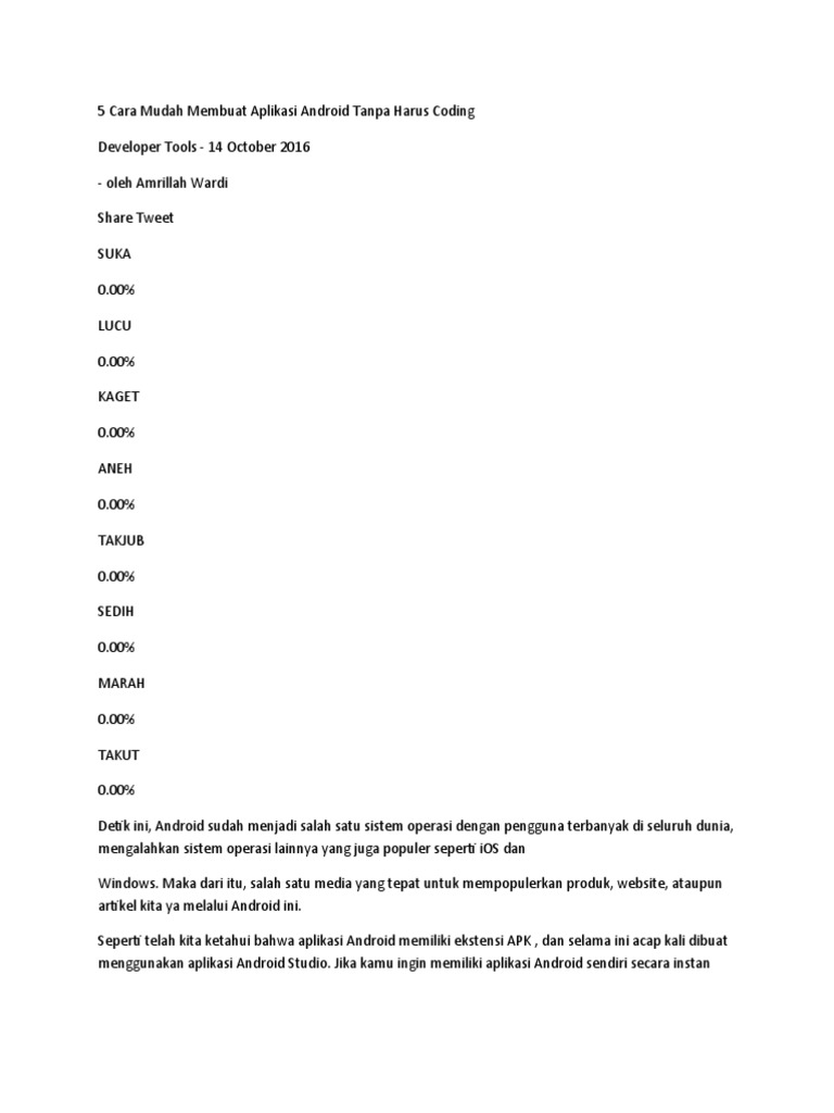 Membuat Aplikasi Android Tanpa Coding | PDF