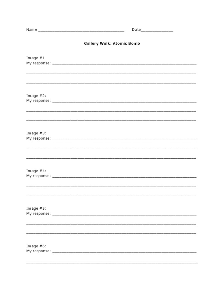 Atomic Dropping Gallery Walk Response Sheet | PDF