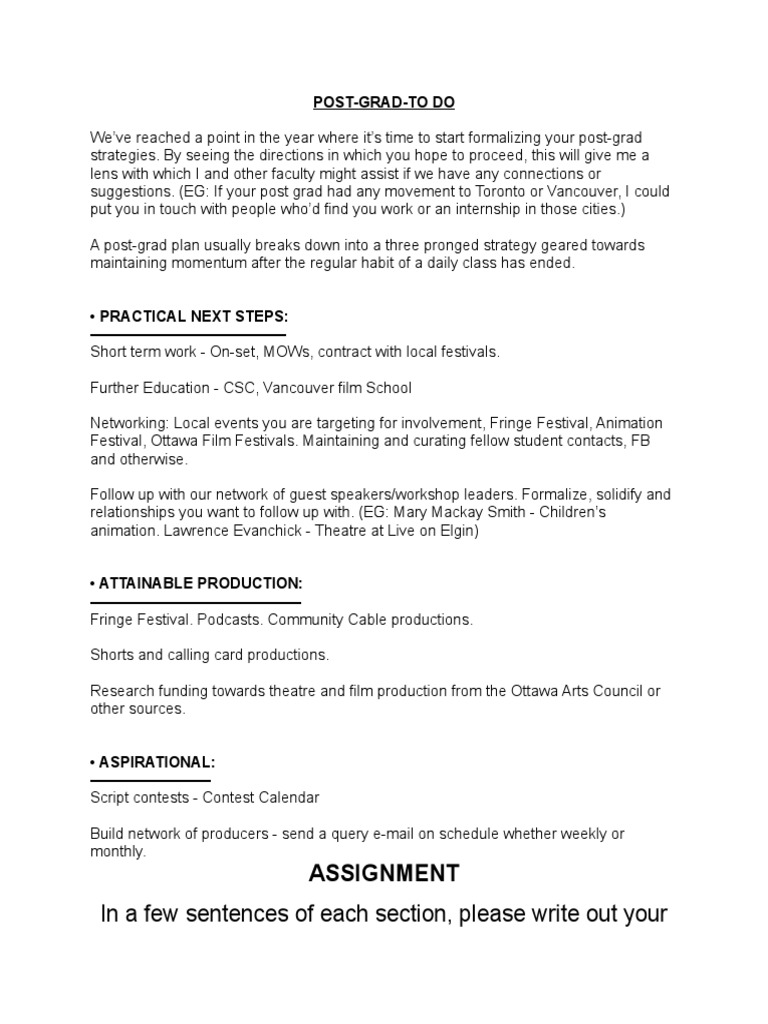 Post-Grad Planning: Developing a Three-Pronged Strategy for Continued ...