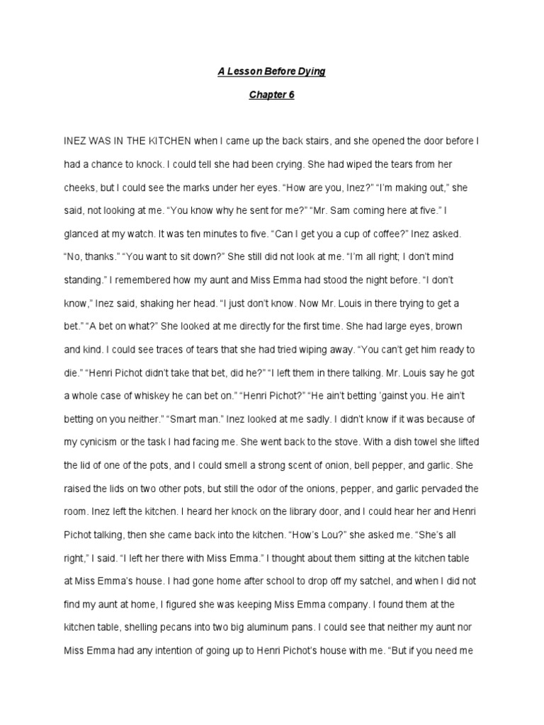 Chapter 6 A Lesson Before Dying | PDF | Food And Drink | Foods