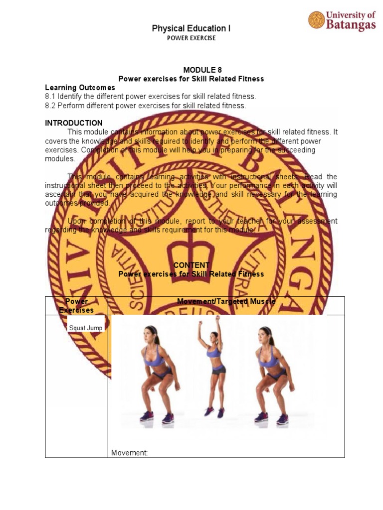 Power Exercises for Skill Fitness | PDF | Limbs (Anatomy) | Dance Science
