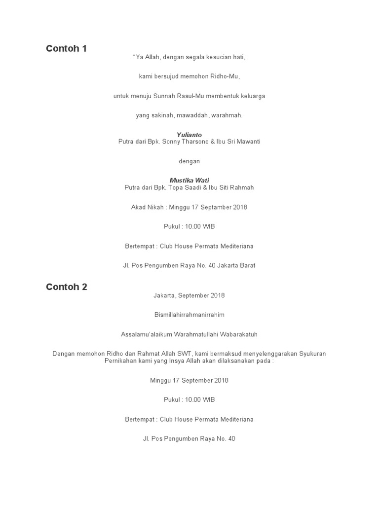 Teks Undangan | PDF