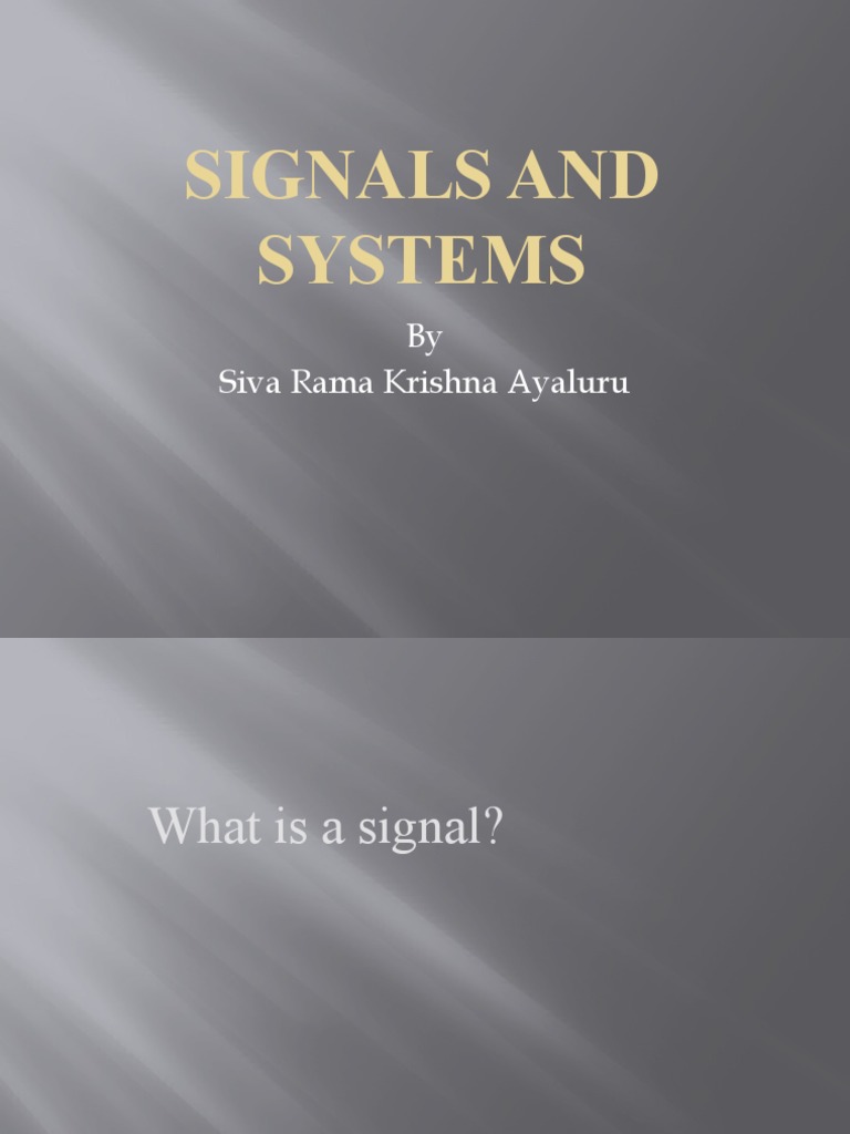 Understanding Signals and Systems | PDF | Discrete Time And Continuous ...
