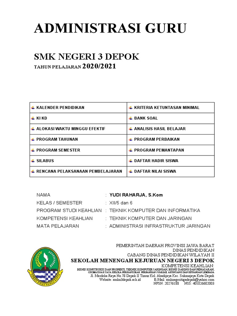 Administrasi Guru SMK Negeri 3 Depok | PDF | Komputer