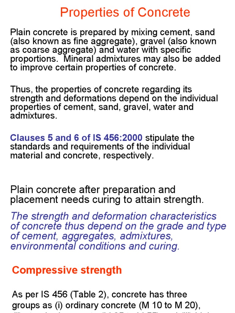 Lecture 2 Properties of Concrete | PDF | Deformation (Engineering ...