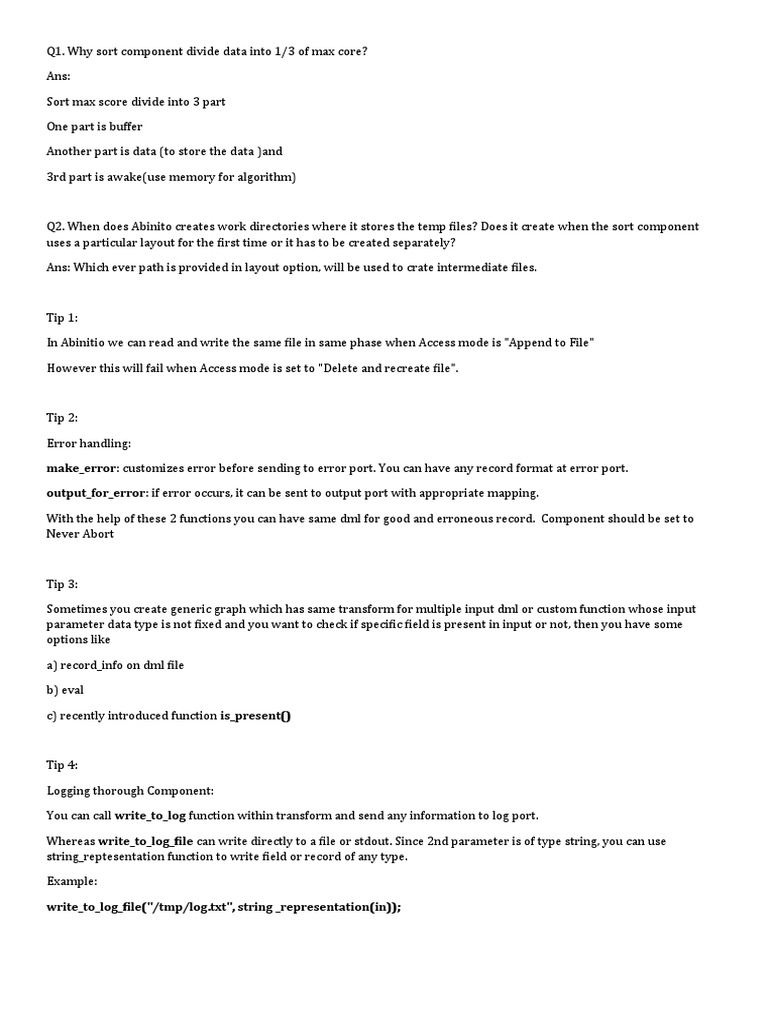 Abinitio Intvw Questions | PDF | Parameter (Computer Programming ... Abinitio Intvw Questions | PDF | Parameter (Computer Programming ...