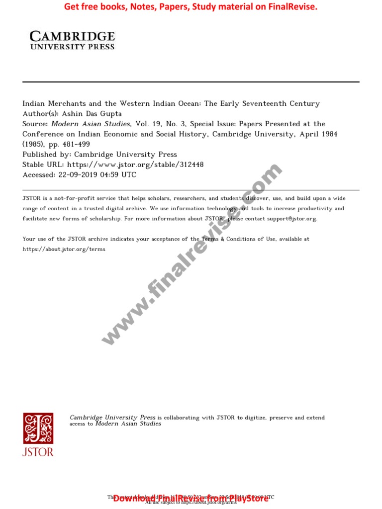Indian Merchants in the 17th Century Ocean | PDF | Sea | Indian Ocean