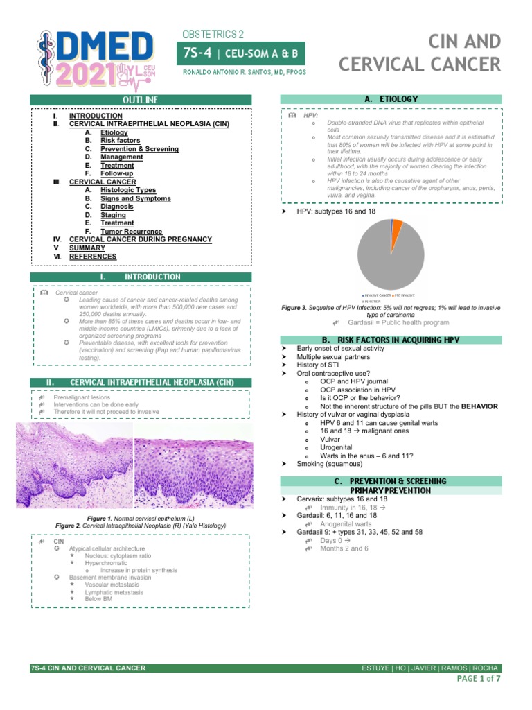 Cin and Cervical Cancer | PDF | Cervical Cancer | Causes Of Death