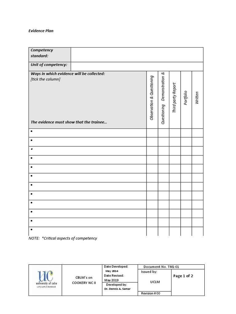 CBLM Evidence Plan | PDF