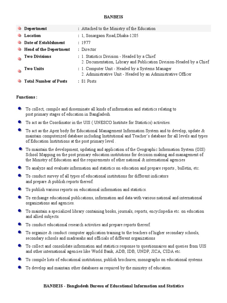 BANBEIS | PDF | Databases | Statistics
