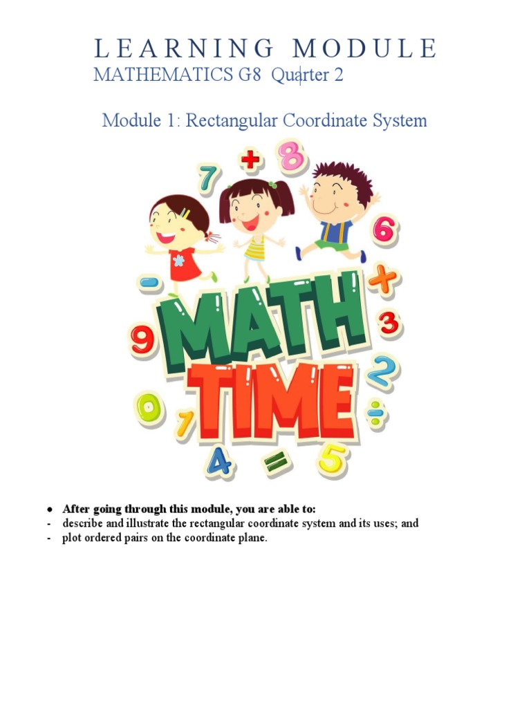 Learning Module: Mathematics G8 Quarter 2 Module 1: Rectangular ...
