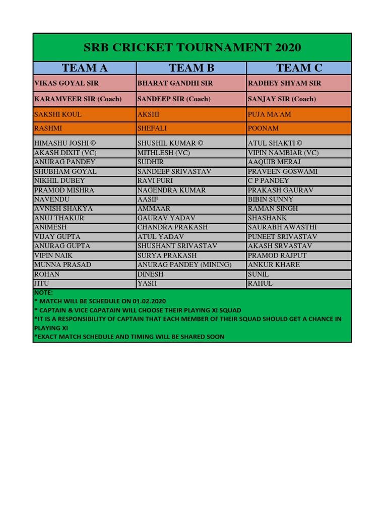 Cricket Team PDF | PDF