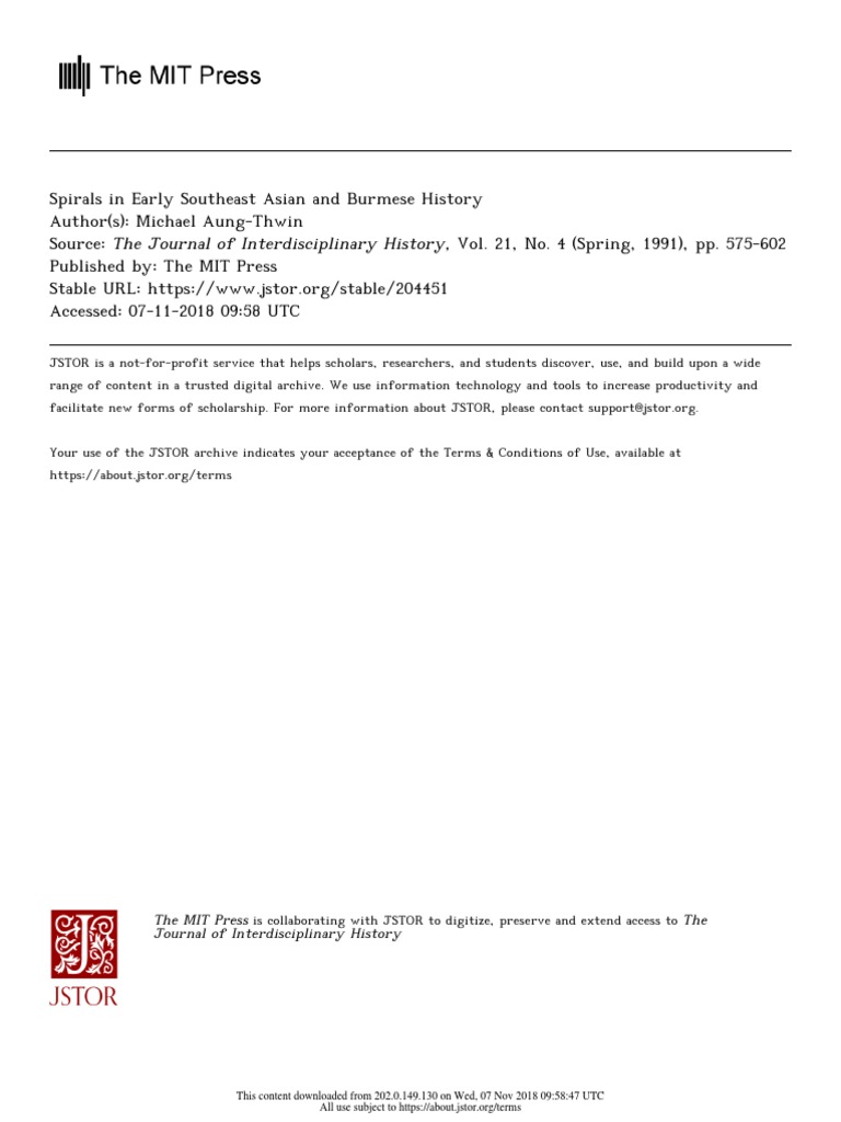 Michael Aung-Thwin - Spirals in Early Southeast Asian and Burmese ...