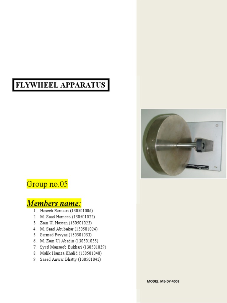 Lab Report 3 Flywheel Apparatus | PDF | Potential Energy | Kinetic Energy