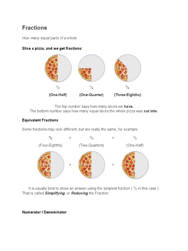 Fractions: How Many Equal Parts of A Whole | Download Free PDF ...