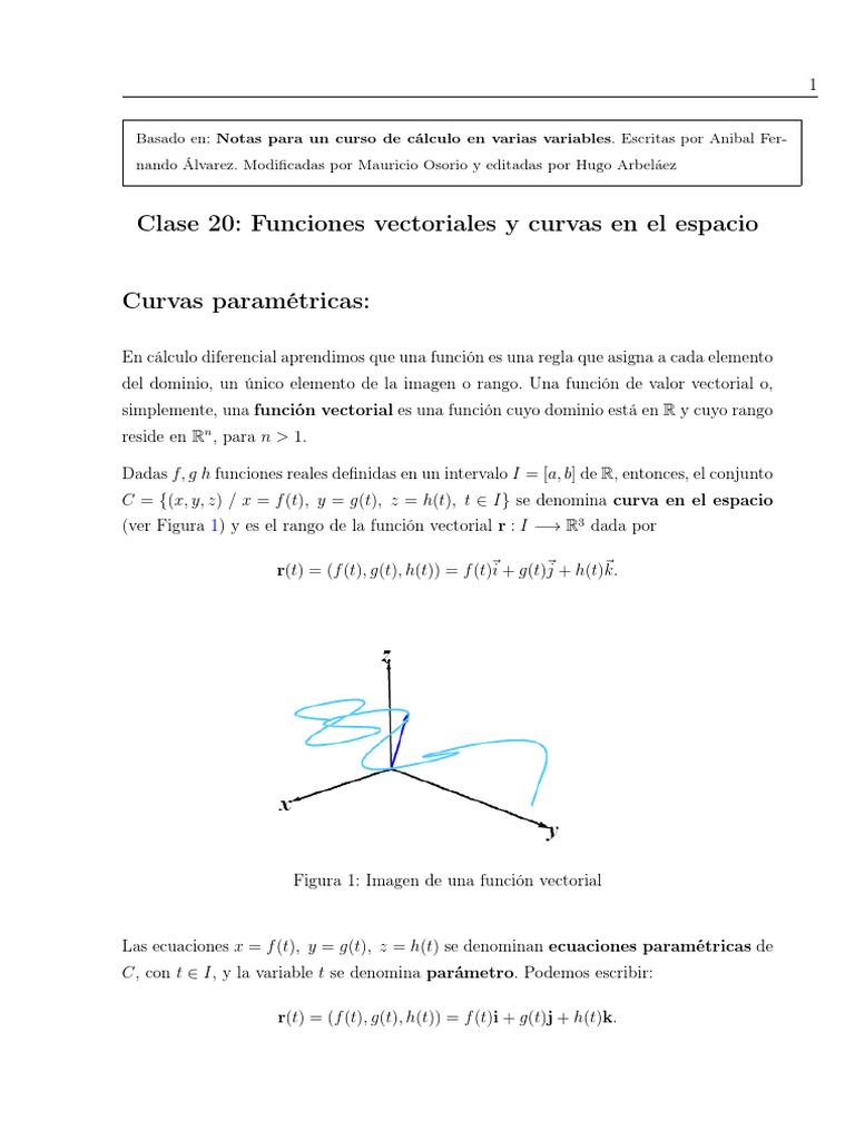 Clase20 PDF | PDF | Curva | Vector Euclidiano