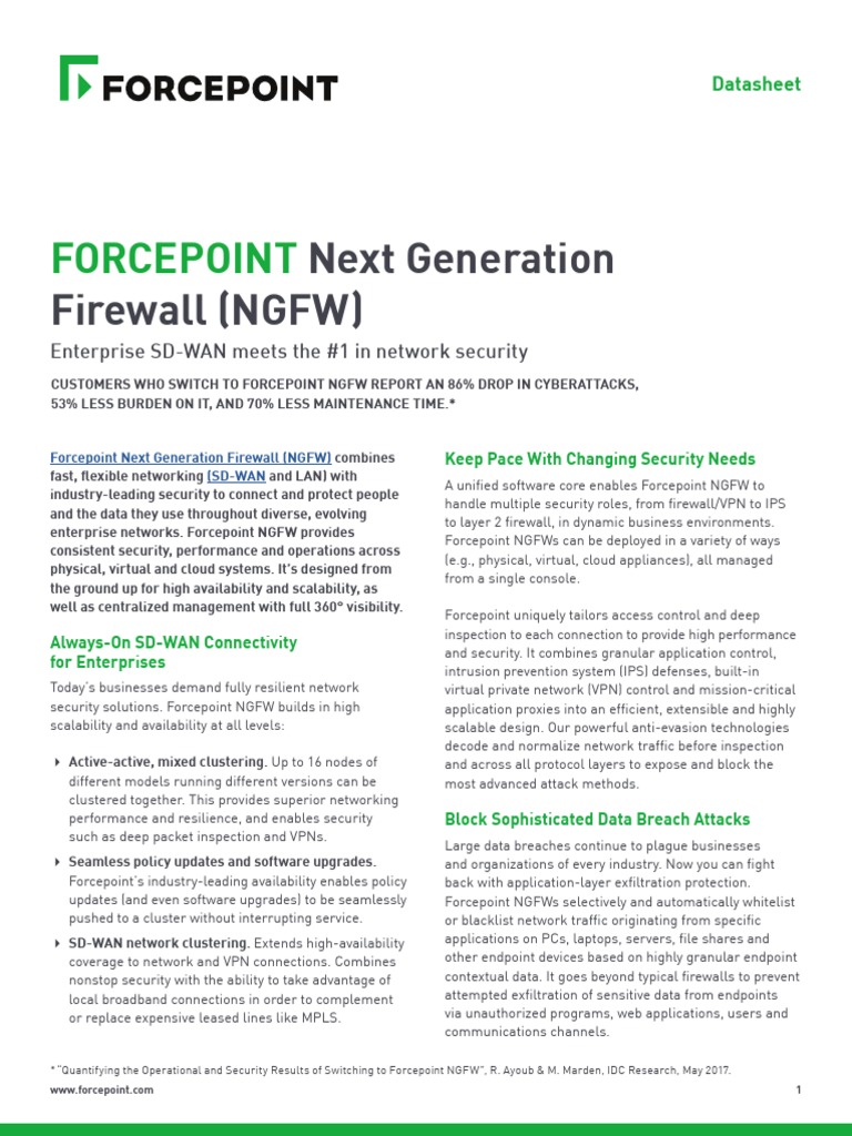 Datasheet Forcepoint NGFW en | PDF