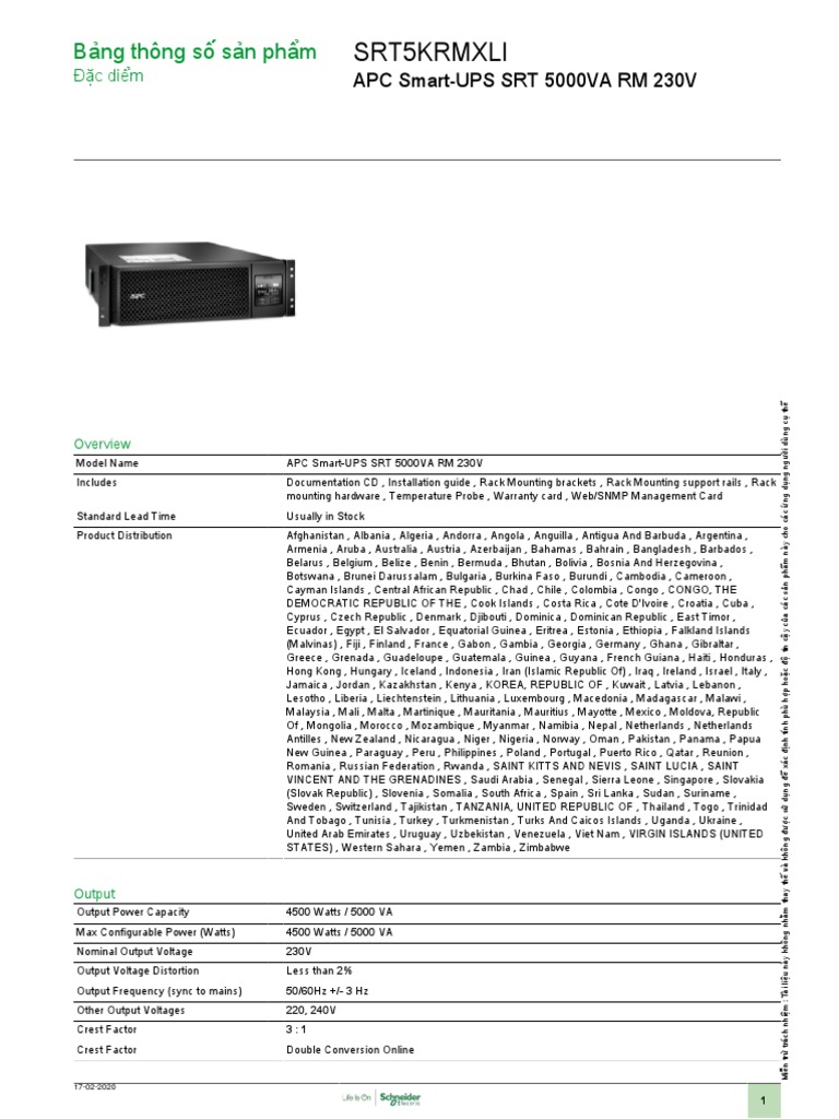Ups Smart On-Line Srt5krmxli Apc | PDF