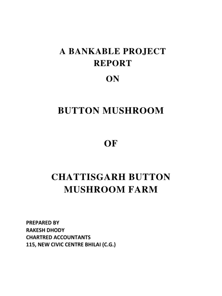 Project Report Mushroom Farm India Chattisgarh | PDF | Compost | Edible ...