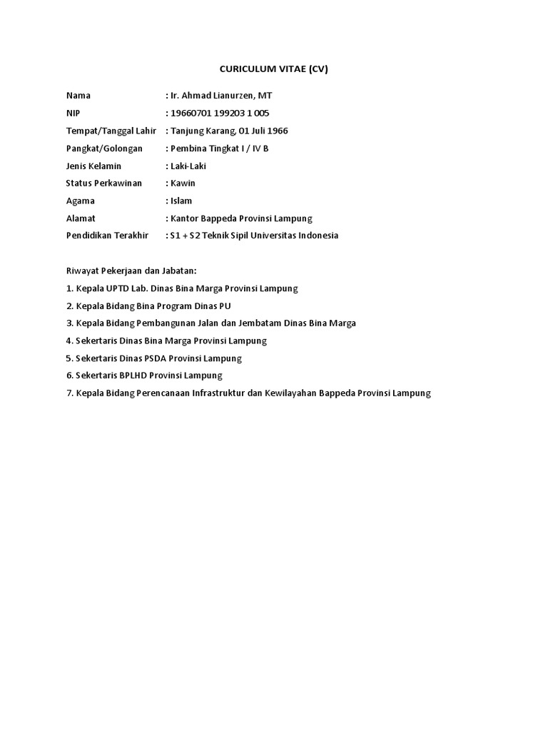 Form CV PDF | PDF