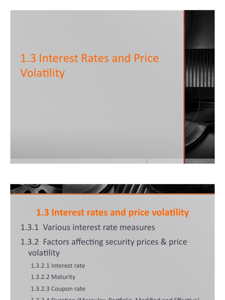 Interest Rates & Price Volatility Guide | PDF | Bond Duration | Bonds ...