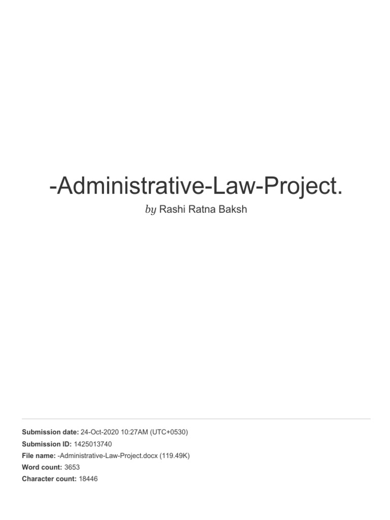 Administrative Law Project. | PDF