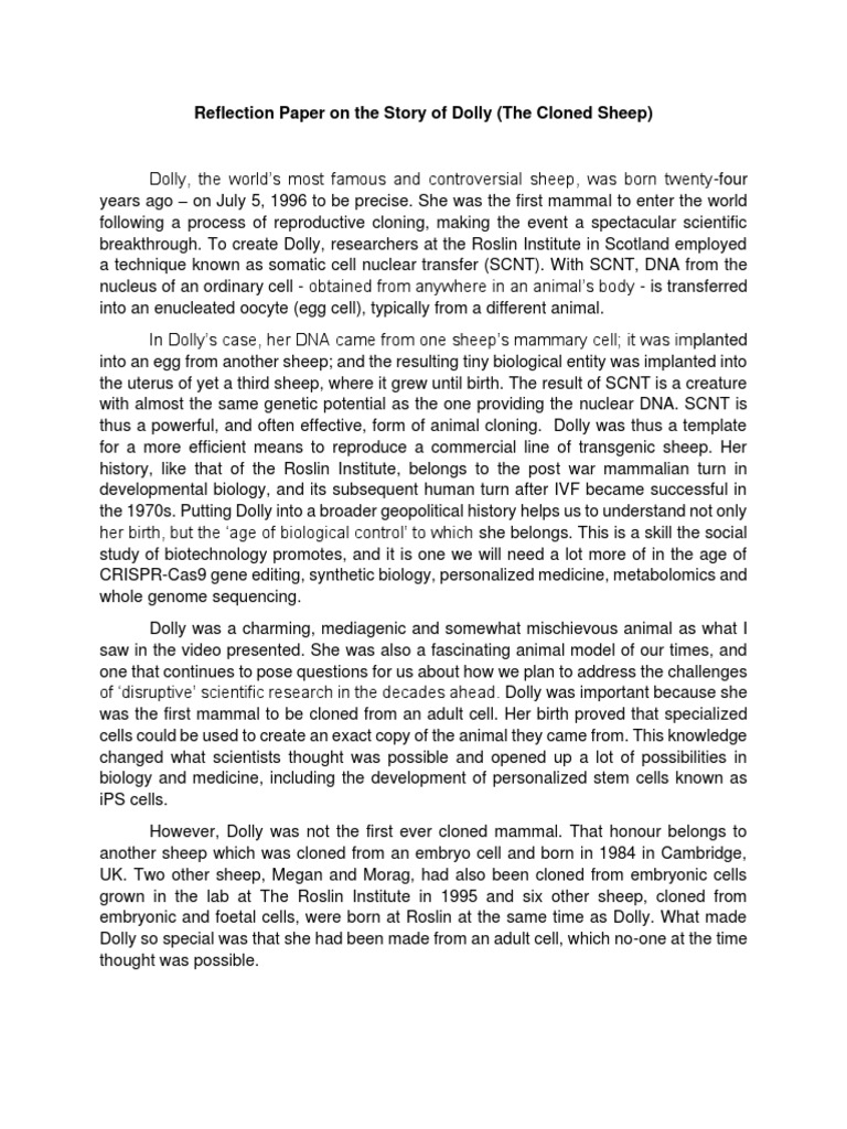 The Cloning Story of Dolly the Sheep | PDF | Cloning | Genetic Engineering