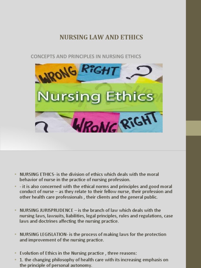 Nursing Law and Ethics | PDF | Nursing | Social Institutions