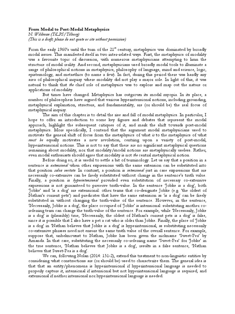 N. Wildman (Tilps/Tilburg) (This Is A Draft Please Do Not Quote or Cite Without Permission ...