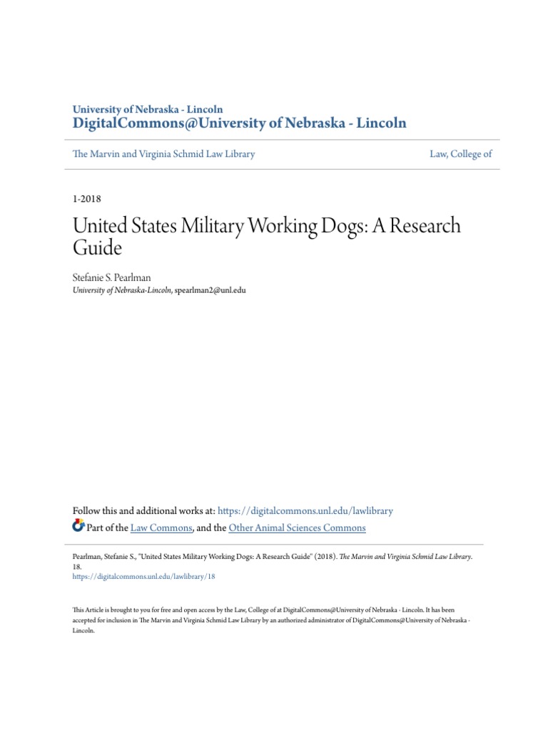 United States Military Working Dogs - A Research Guide | PDF | Police ...