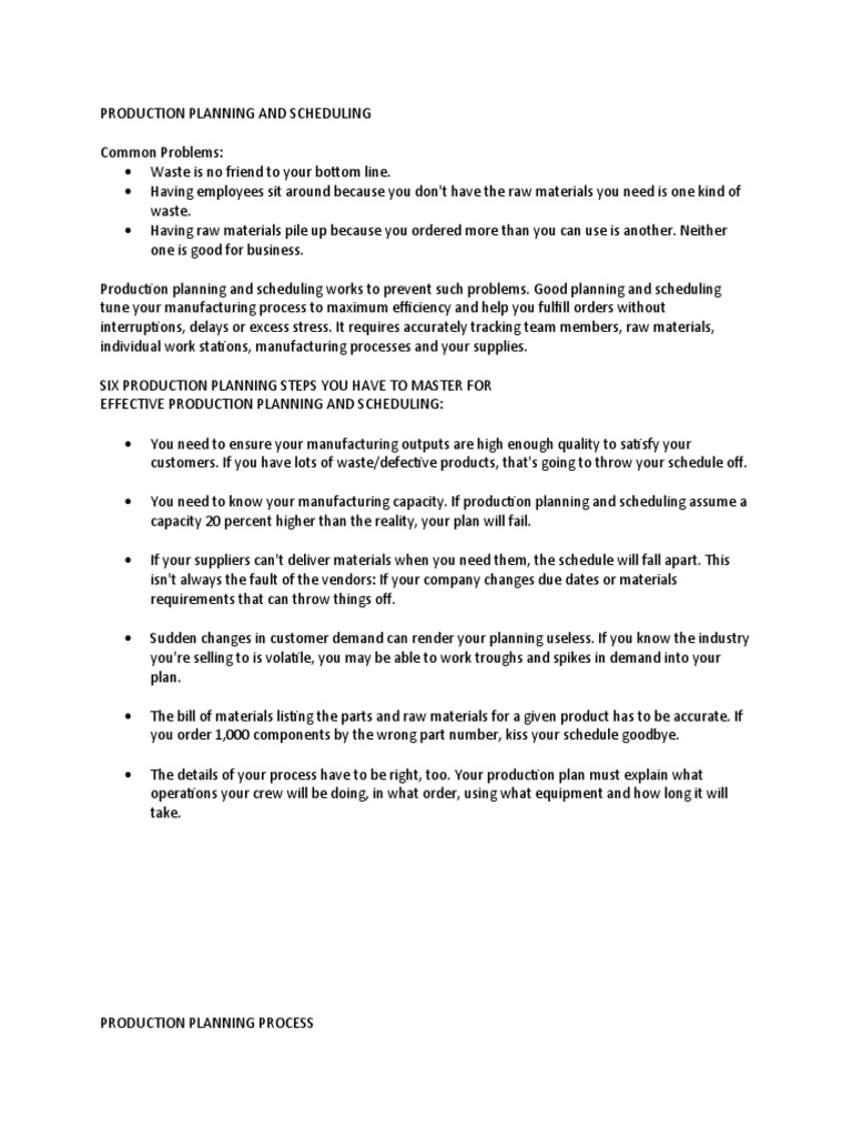 10 Production Planning and Scheduling | PDF | Inventory | Forecasting