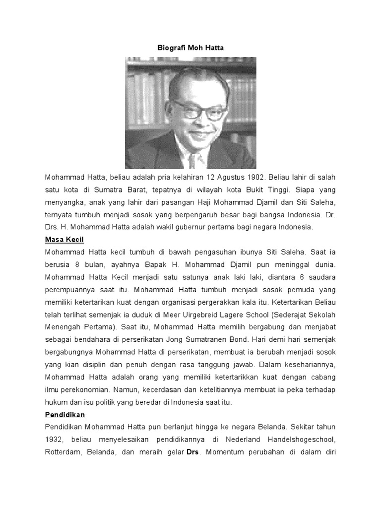 Biografi Moh Hatta | PDF