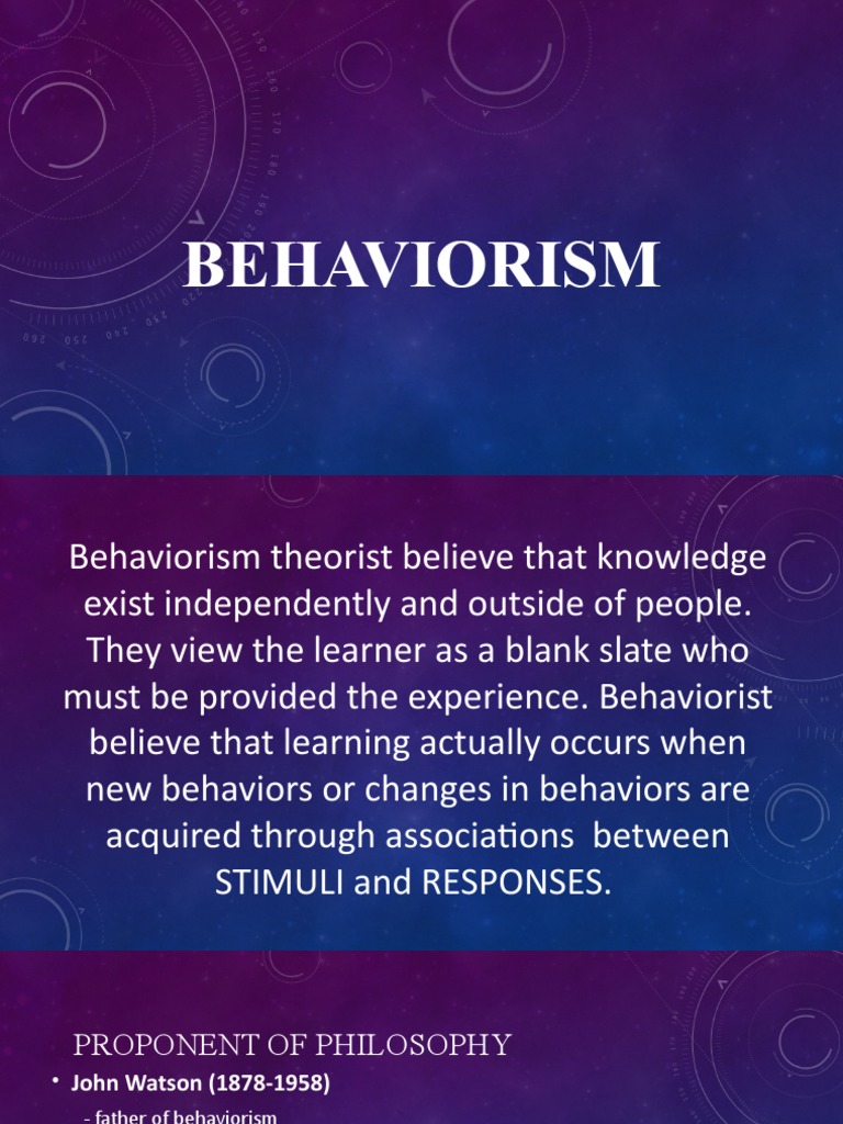 BEHAVIORISM | PDF | Behaviorism | Psychological Schools