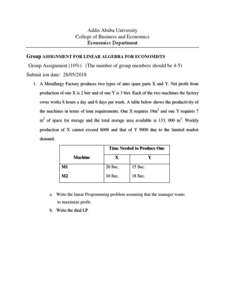 Assignment PDF | PDF | Linear Programming | Economics