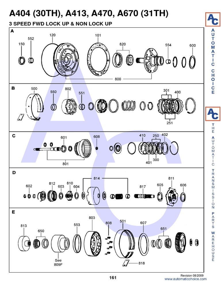 A404 (30TH), A413, A470, A670 (31TH) : 3 Speed FWD Lock Up & Non Lock ...
