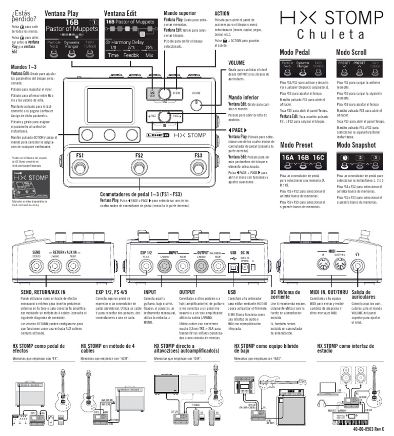 HX Stomp Cheat Sheet - Spanish PDF | PDF | Bienes manufacturados ...