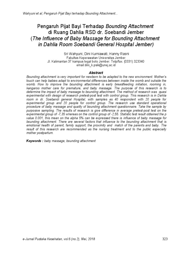 Baby Massage and Bonding Attachment Impact | PDF | Breastfeeding ...