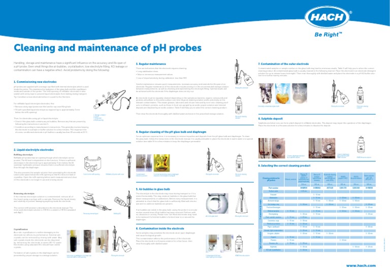 pH Probe Cleaning and Maintenance Guide | PDF | Electrolyte | Ph